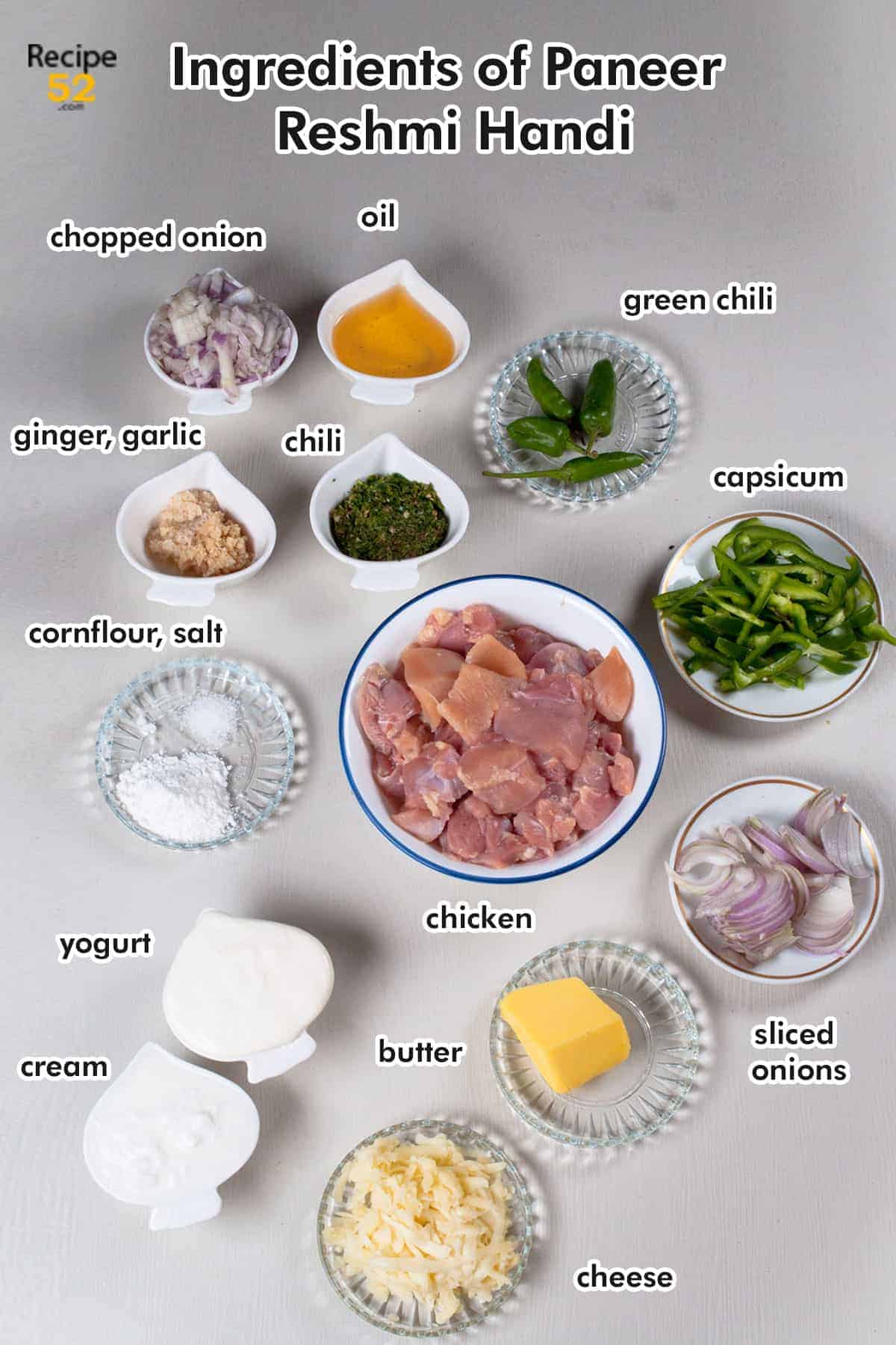 Paneer Reshmi Chicken Handi Recipe - Recipe52.com