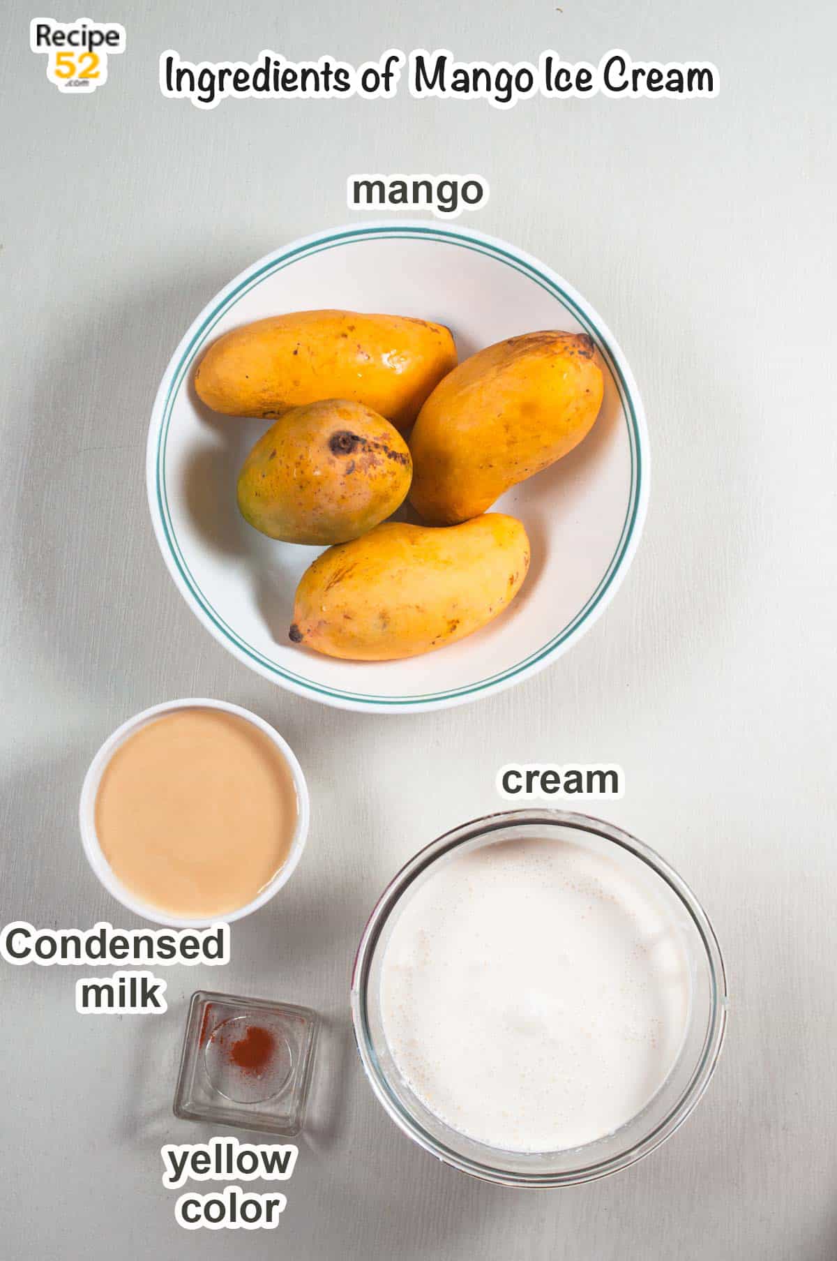 Mango Ice Cream with Condensed Milk - Recipe52.com