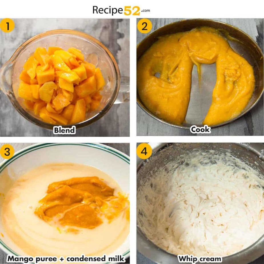 Mango Ice Cream with Condensed Milk - Recipe52.com